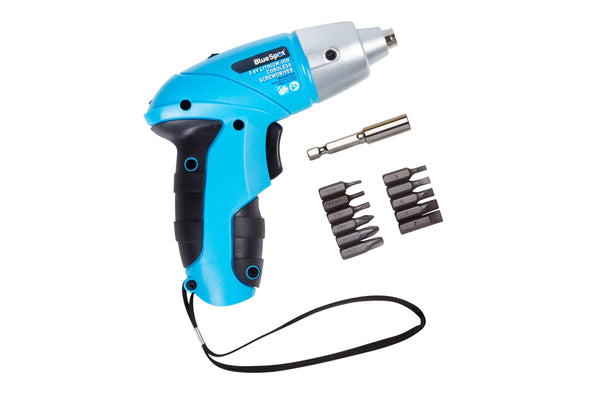 BLUE SPOT TOOLS 3.6V LITHIUM-ION CORDLESS SCREWDRIVER WITH 11 PCE BITS ...